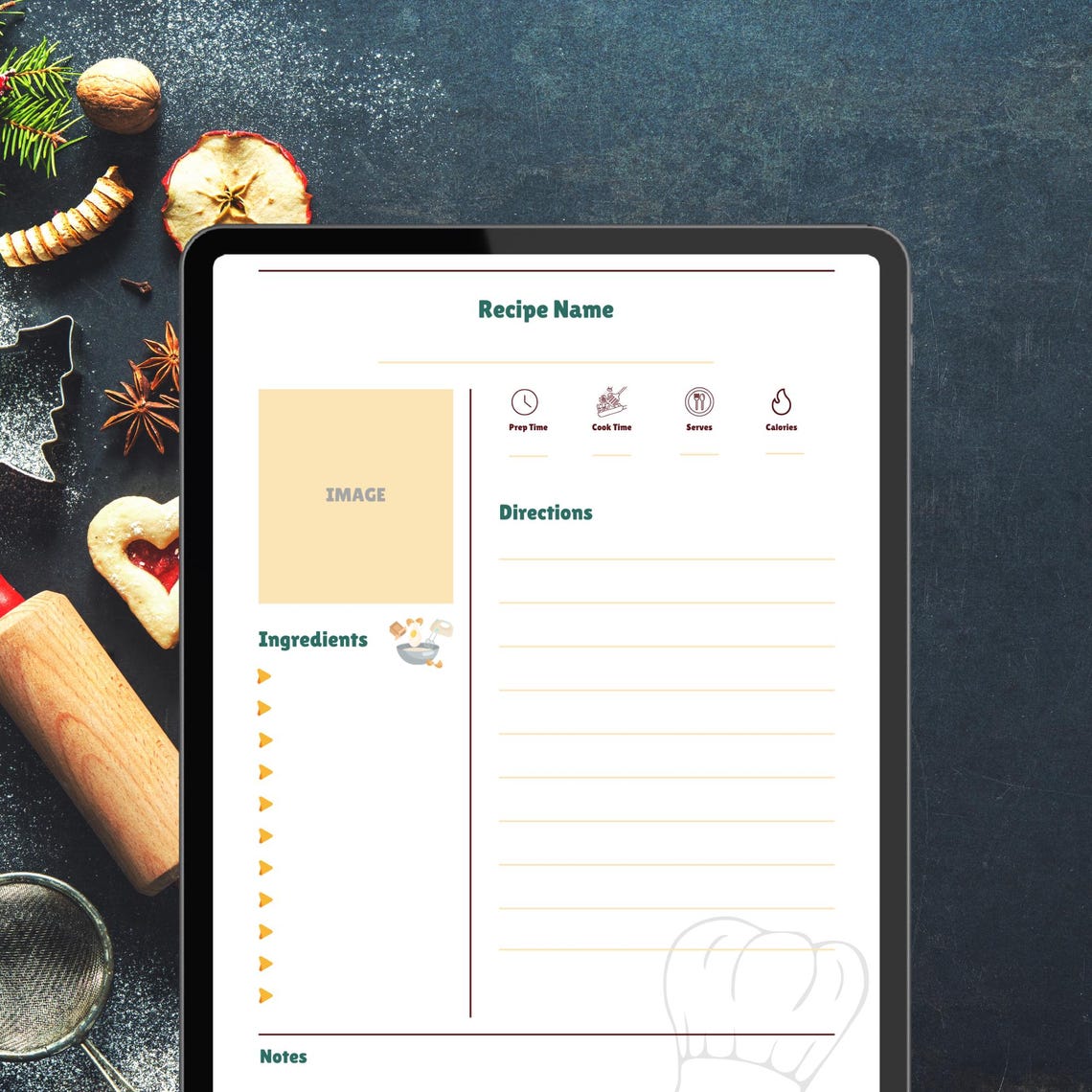Printable Recipe Template | Recipe Organizer | Blank Recipe Page | Meal ...