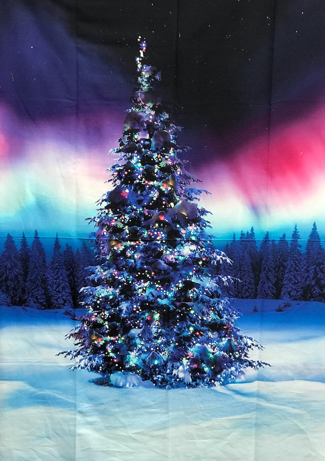 OOP RARE Hoffman Christmas Tree Panel All Aglow P4366-643-borealis ...