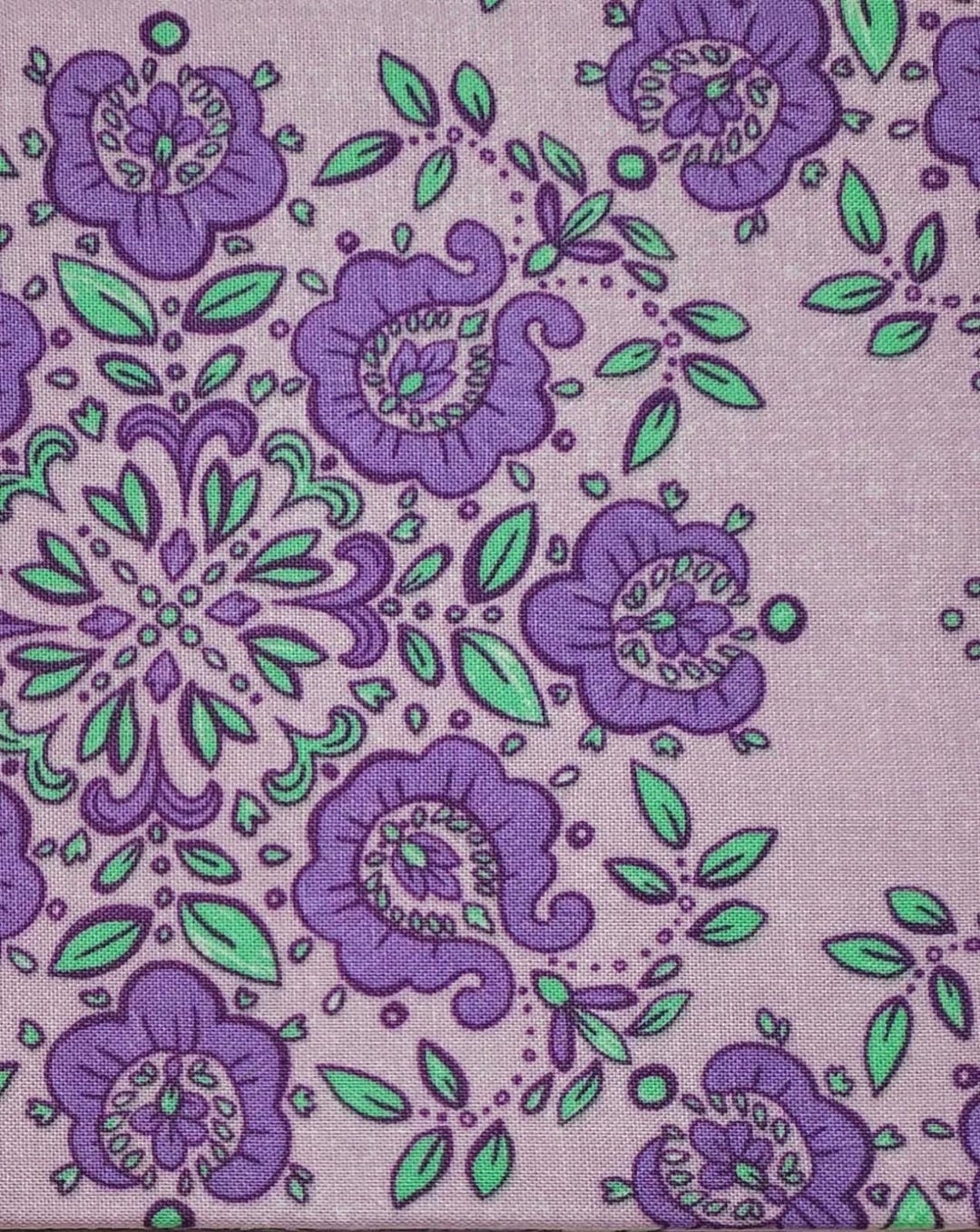 RARE OOP Blueprint Floral Cotton Print Emblem Lavender From the ...
