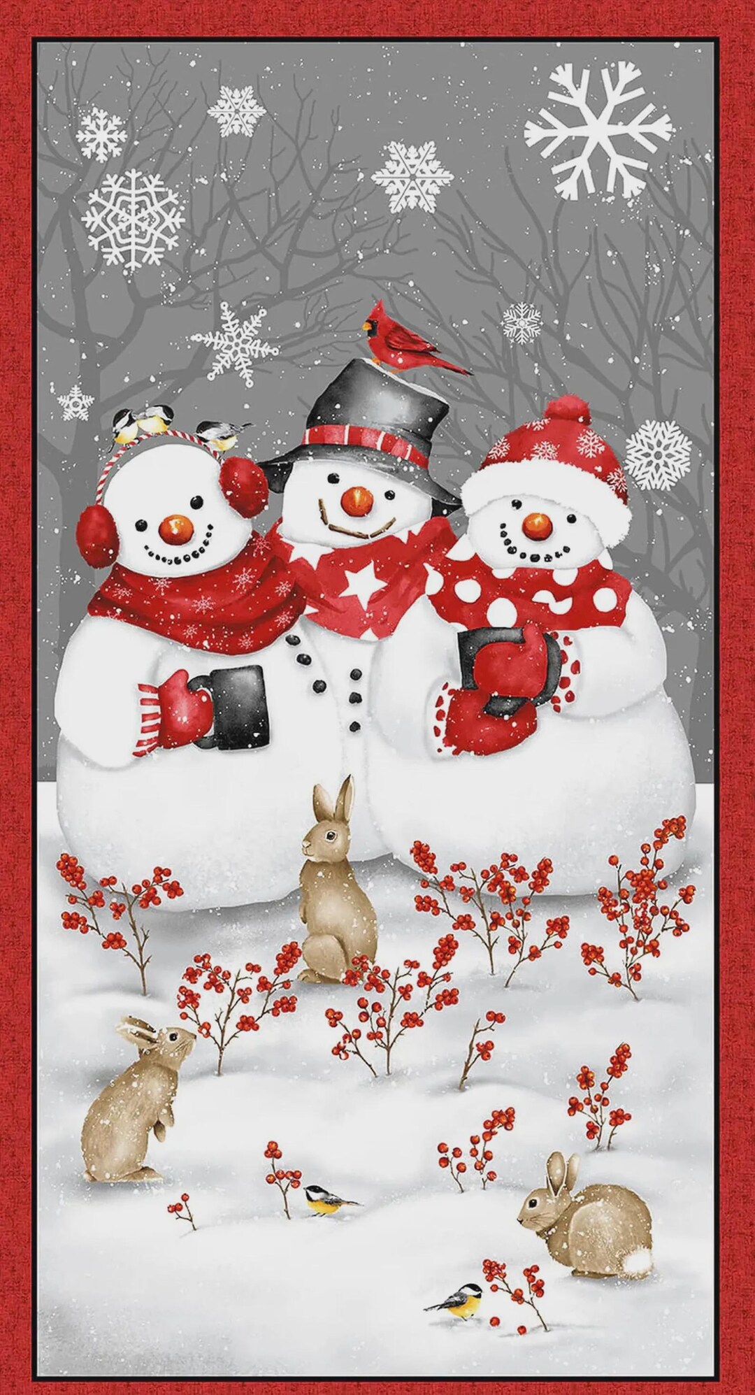 Snow Crew Multi Snowman Flannel Panel 24x44 Inch From Henry Glass ...