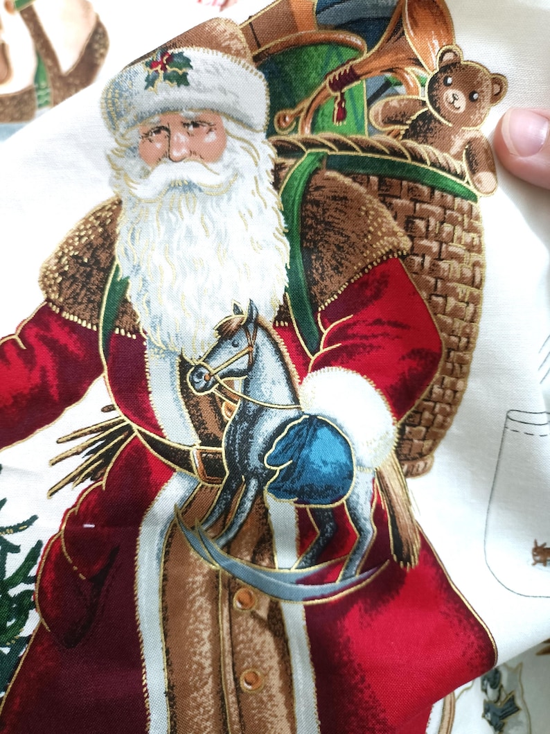 Father Christmas DP24690-48 Navy Panel by Liz Dillon for Northcott ...
