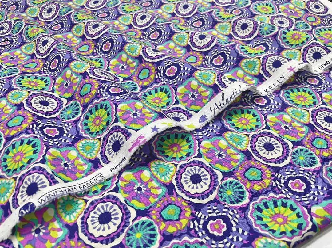 Atlantis Anemones Amethyst Cotton Fabric by Sally Kelly for WINDHAM ...
