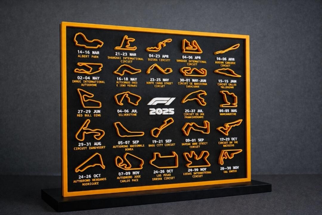 Orange F1 3d Printed Racetracks 2026 Calander Plaque ( Added Option to ...