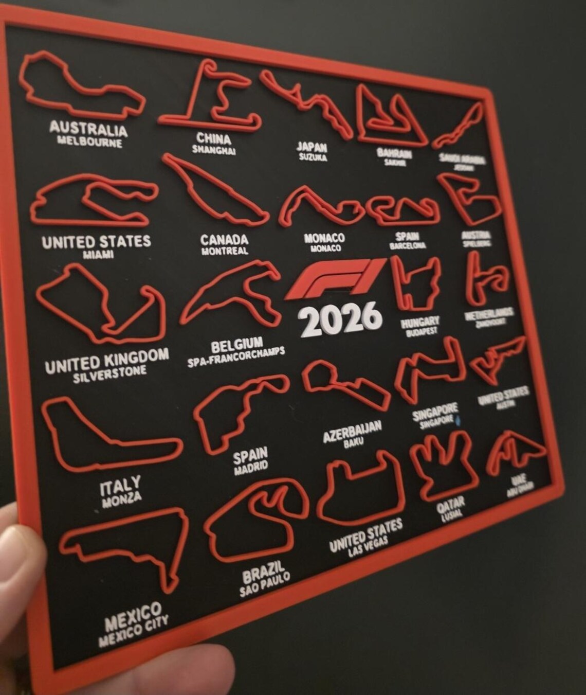 High Quality F1 3d Printed Racetracks 2026 Calander Plaque ( Added ...