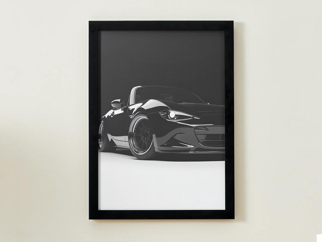 Retro Mazda Miata Poster: Black & White Classic Car Wall Art - Etsy