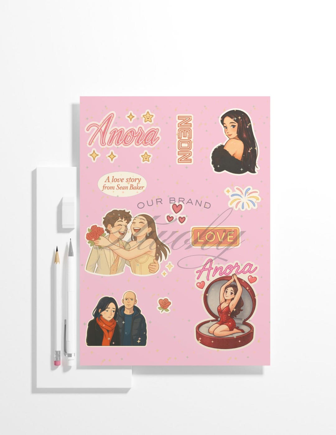 Anora Movie-inspired Sticker Sheet | Romantic Die-cut Stickers | Indie ...