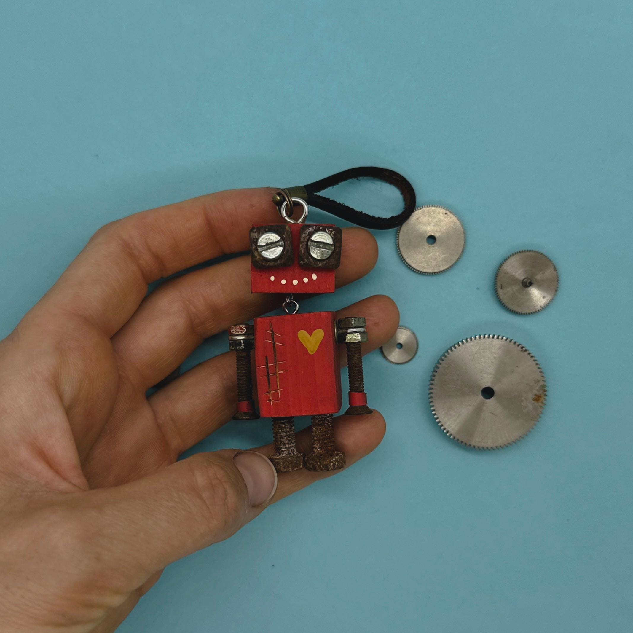 Tiny Robots Keychain / Upcycled Mini Robots - Etsy