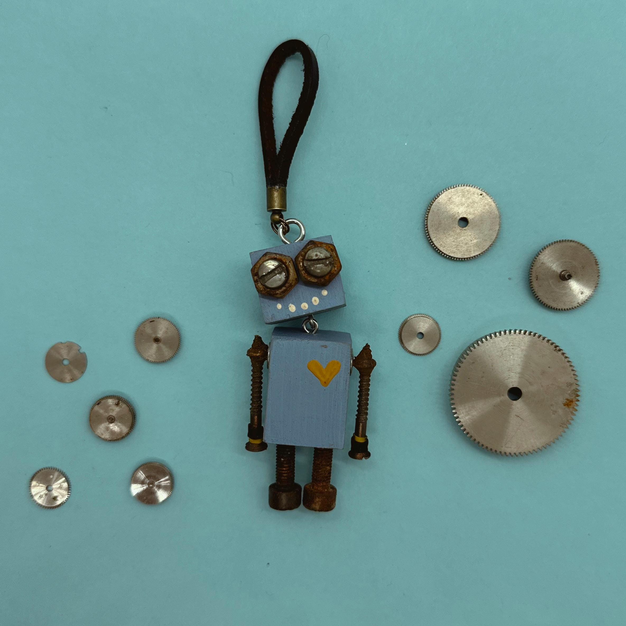 Tiny Robots Keychain / Upcycled Mini Robots - Etsy