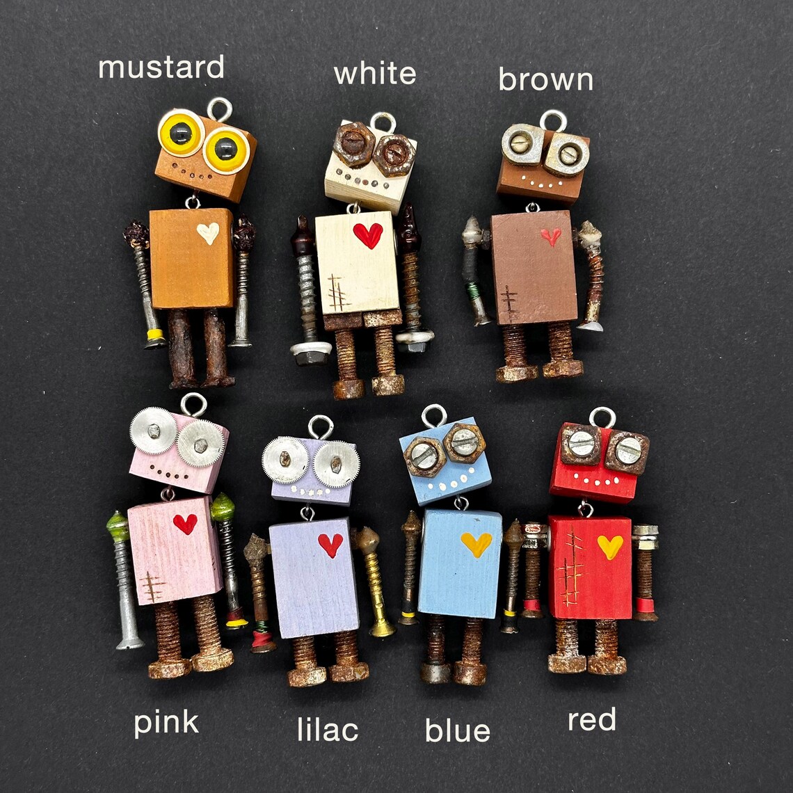 Tiny Robots Keychain / Upcycled Mini Robots - Etsy