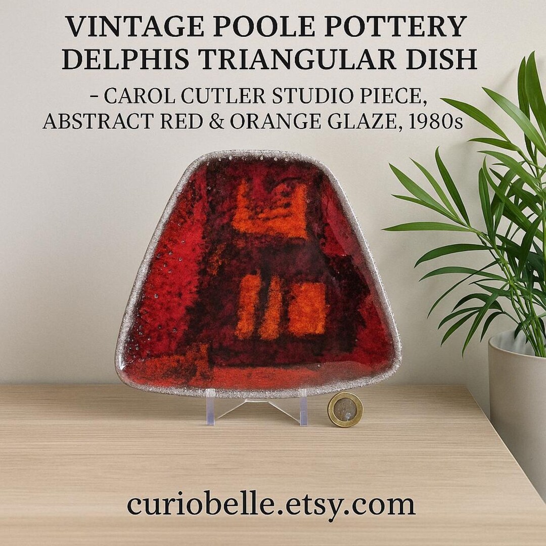 Vintage Poole Pottery Delphis Triangular Dish – Signed Carol Cutler ...