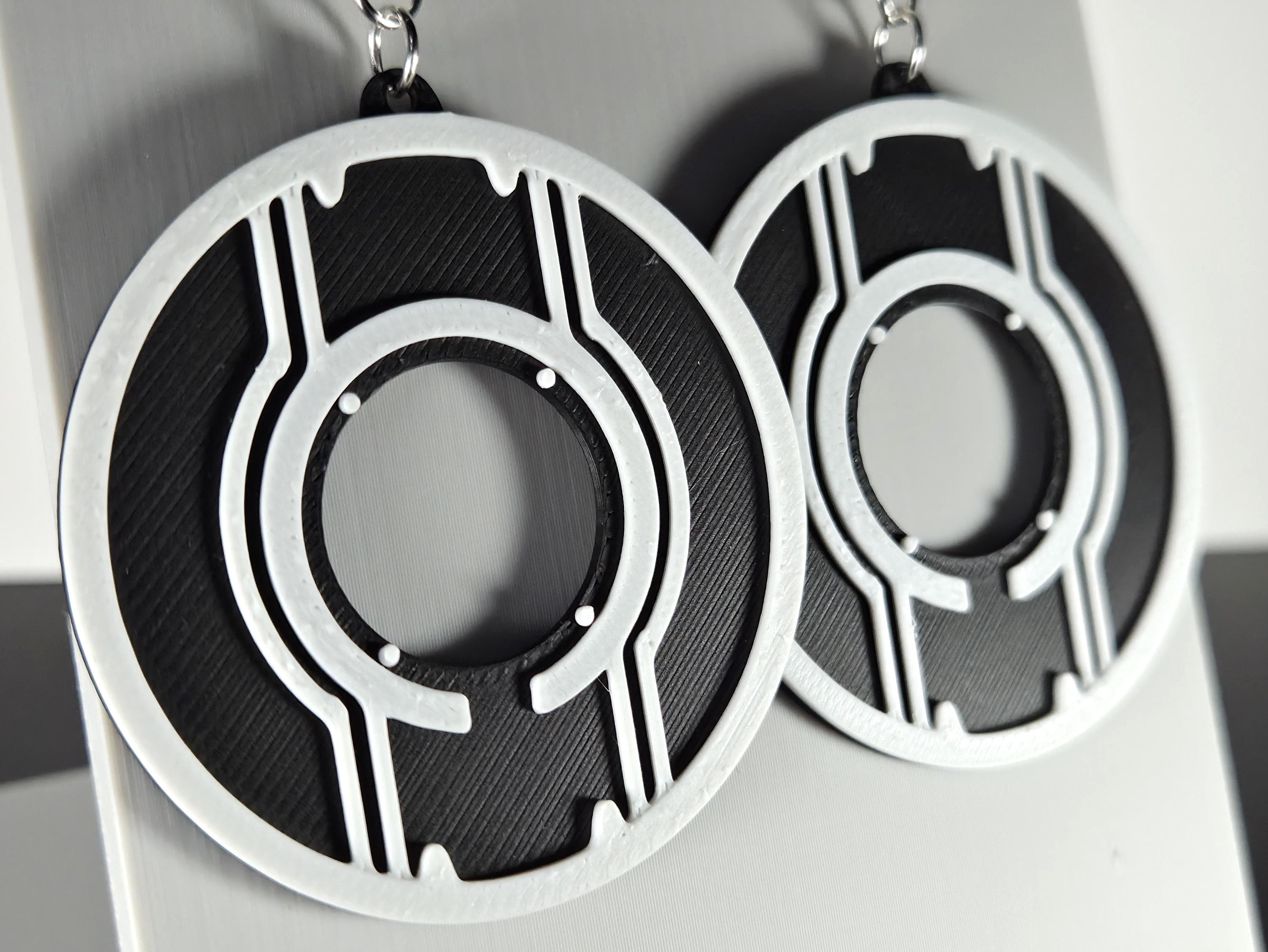 Tron Legacy Inspired Identity Disc Earrings: 3D Printed Sci-fi Cosplay ...