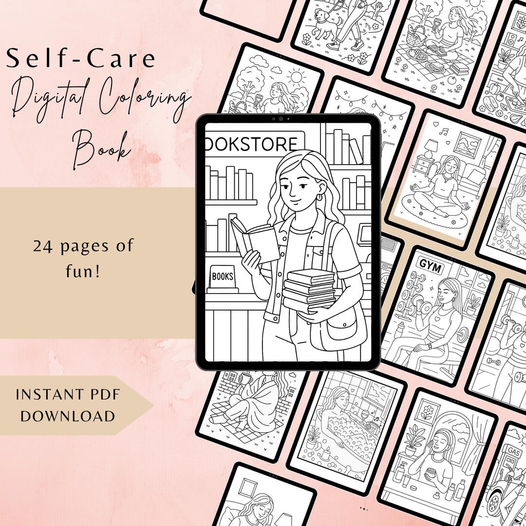 Self Care Coloring Book,digital Download, Relaxation and Mindfulness ...
