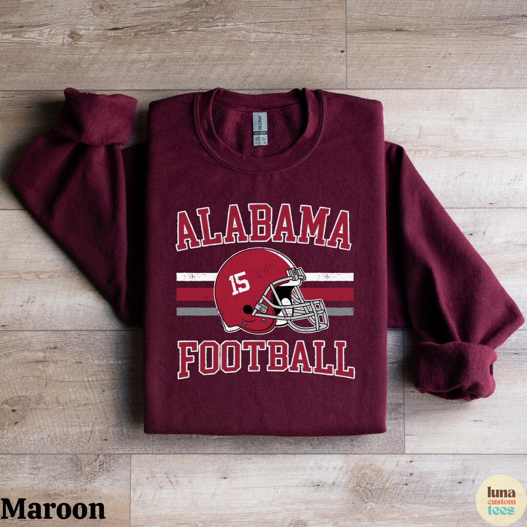 Alabama Football Sweatshirt & Hoodie | Retro Distressed Game Day ...