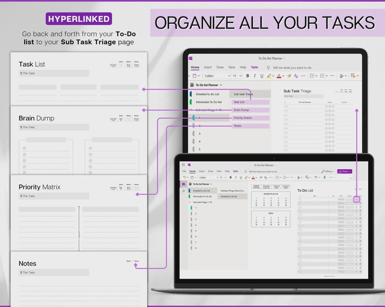 Onenote ADHD Onenote to Do List Onenote Todo List Onenote Task Tracker ...