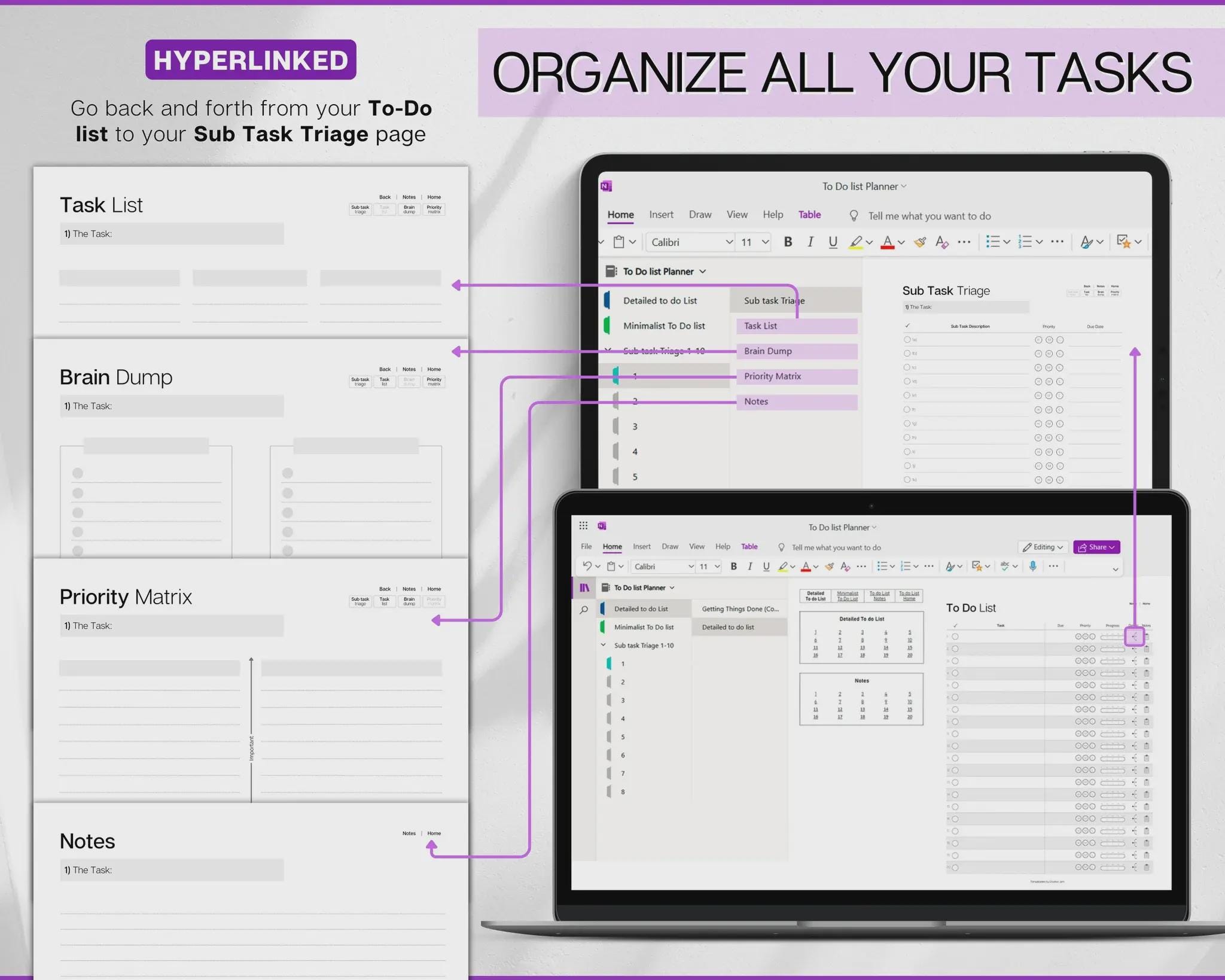 Onenote ADHD Onenote to Do List Onenote Todo List Onenote Task Tracker ...