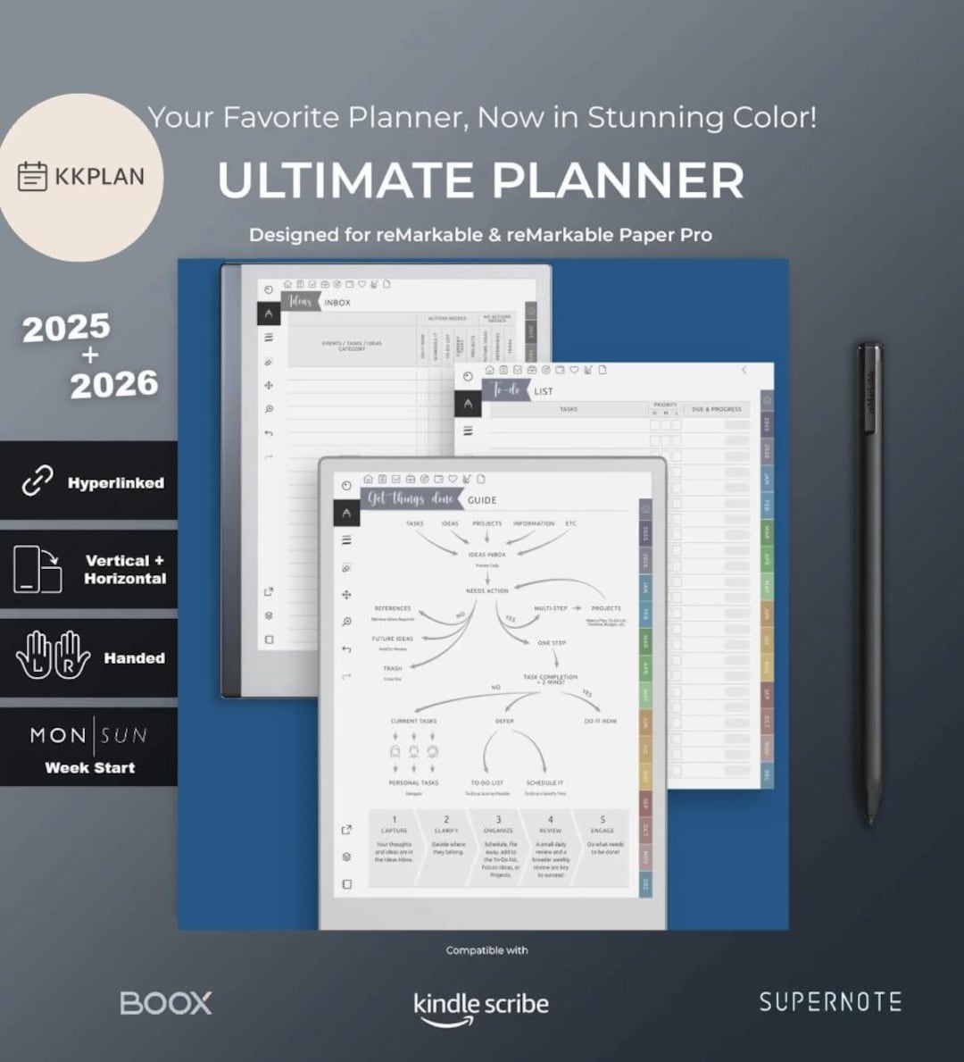 Supernote Templates Kindle Scribe Templates Remarkable Planner ...