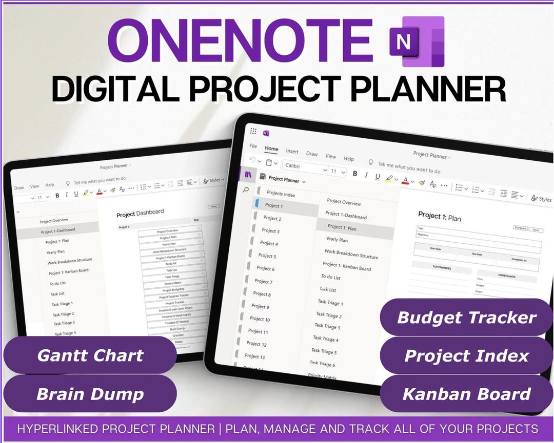 Onenote Planner Template One Note Template Planner Minimalist Planner ...