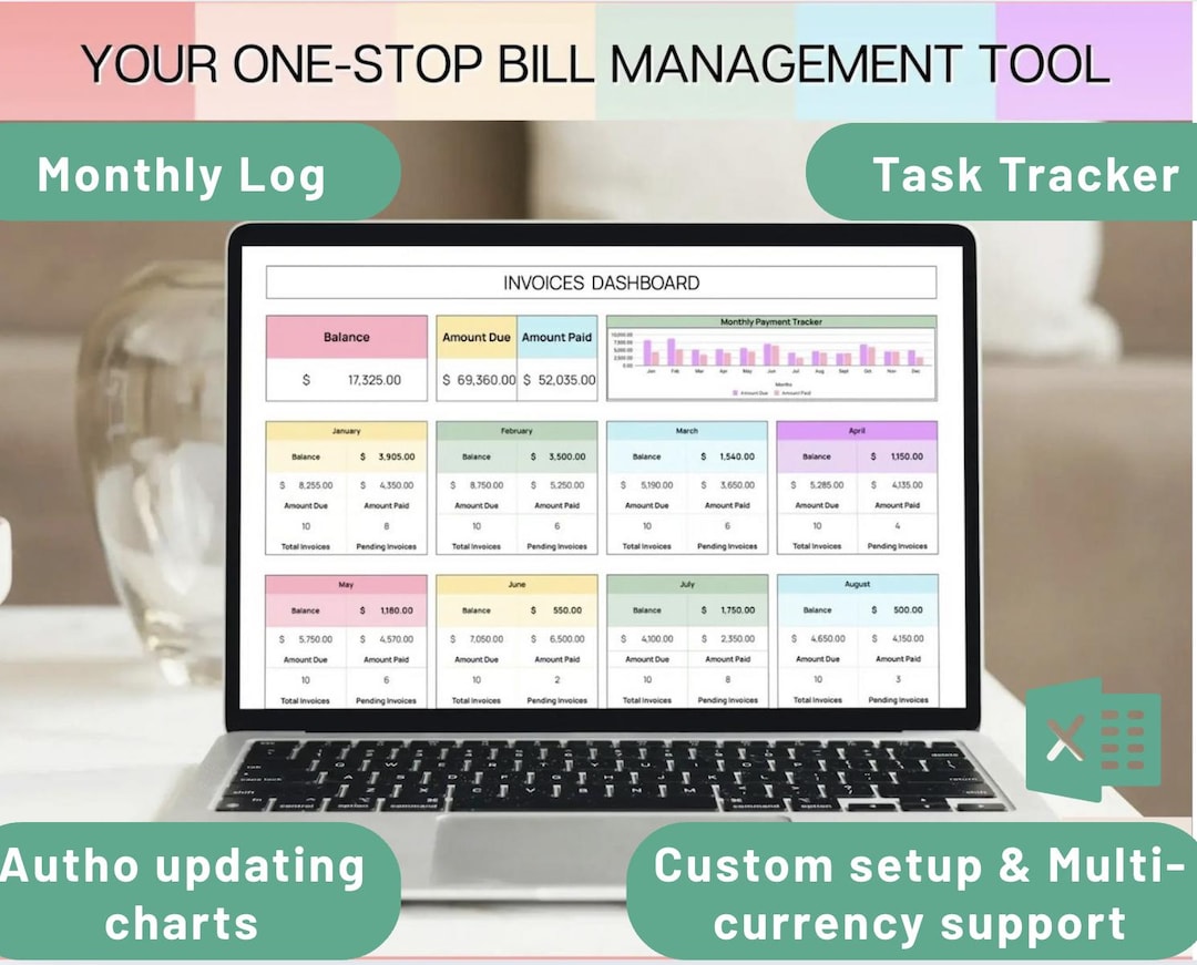 Task Tracker Excel Task Tracker Digital Inventory Tracker Spreadsheet Invoice Tracker Bill ...