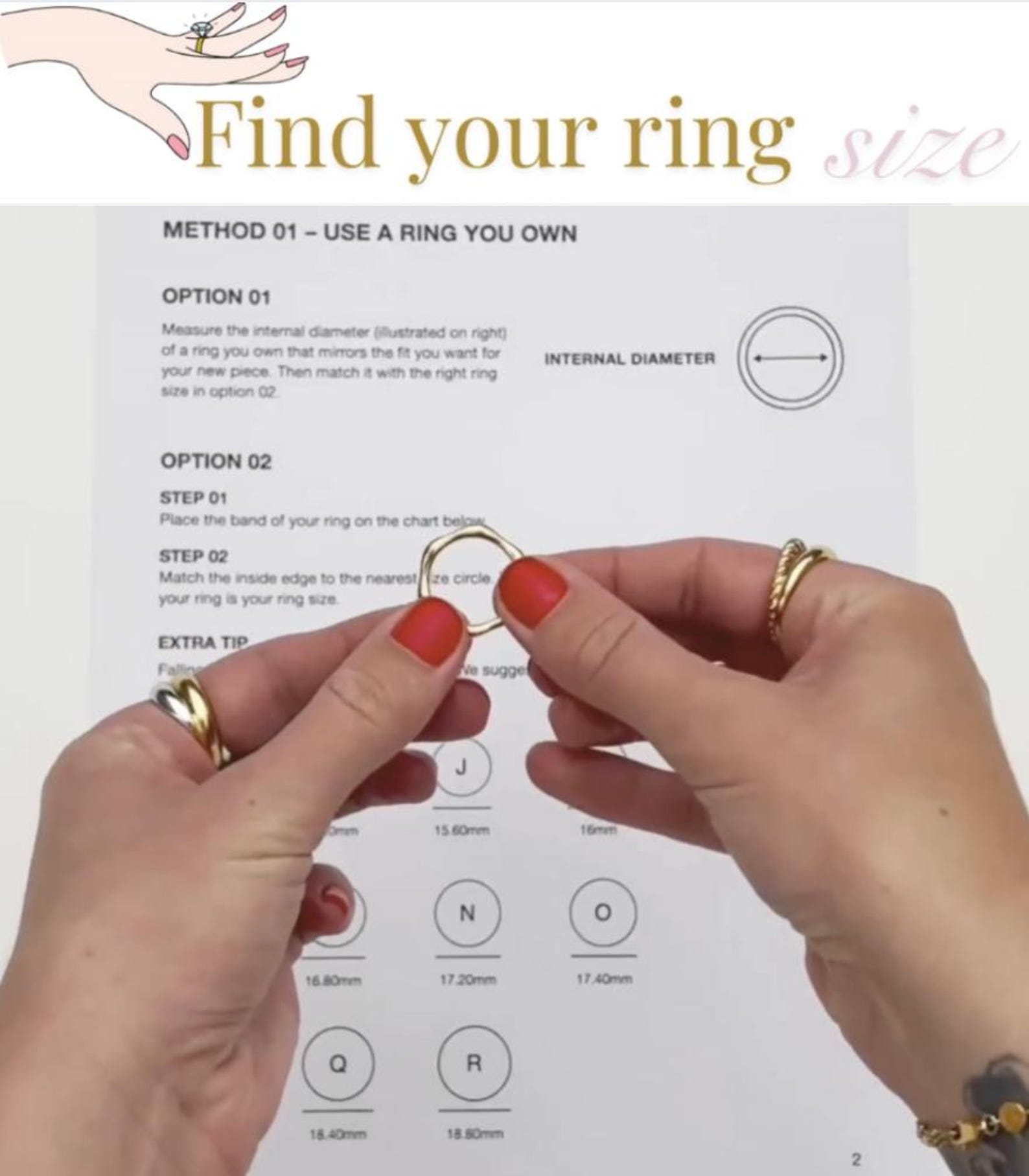 Ring Size Chart Ring Sizer Printable Ring Sizer Ring Sizing Guide Ring ...