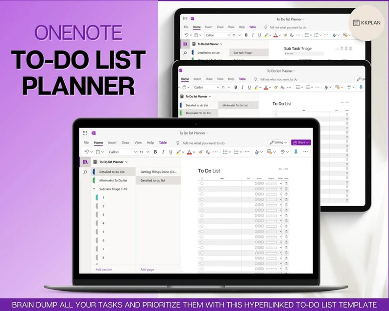Onenote ADHD Onenote to Do List Onenote Todo List Onenote Task Tracker ...