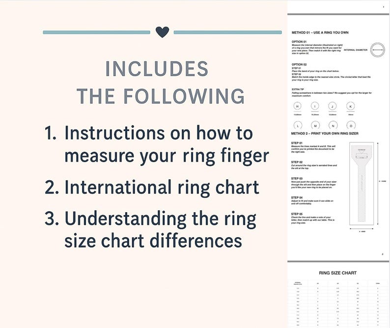 Printable Ring Sizer Chart Printable Ring Size Chart Ring Sizing Chart Ring Sizing Guide Ring ...