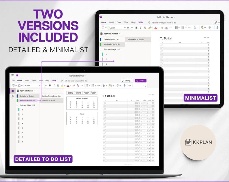Onenote ADHD Onenote to Do List Onenote Todo List Onenote Task Tracker ...