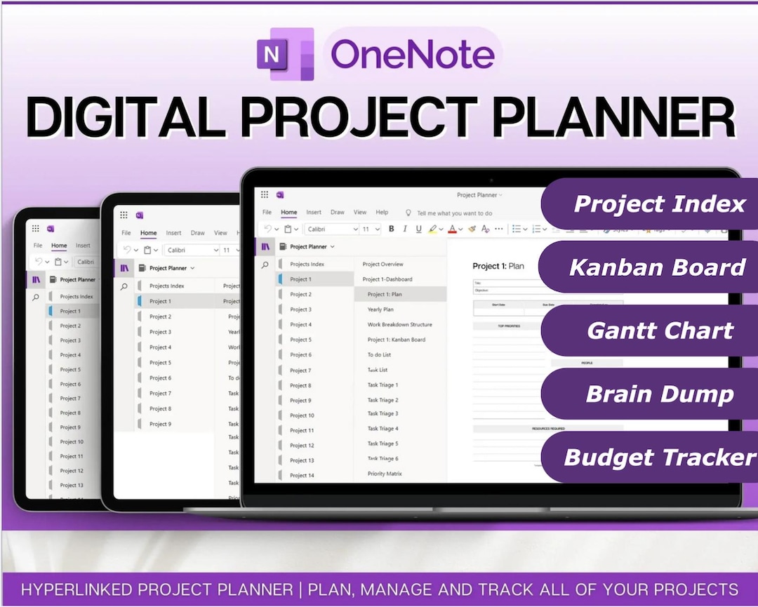 Onenote Planner Template One Note Template Planner Minimalist Planner ...