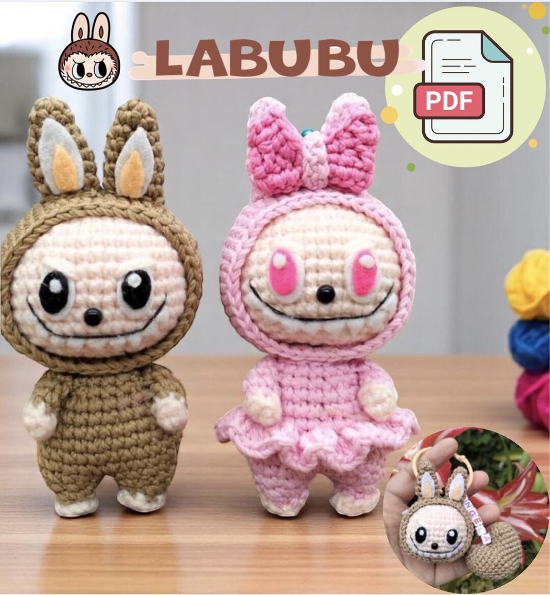 Labubu Keychain Labubu Charms Labubu Crochet Pattern Labubu Doll ...