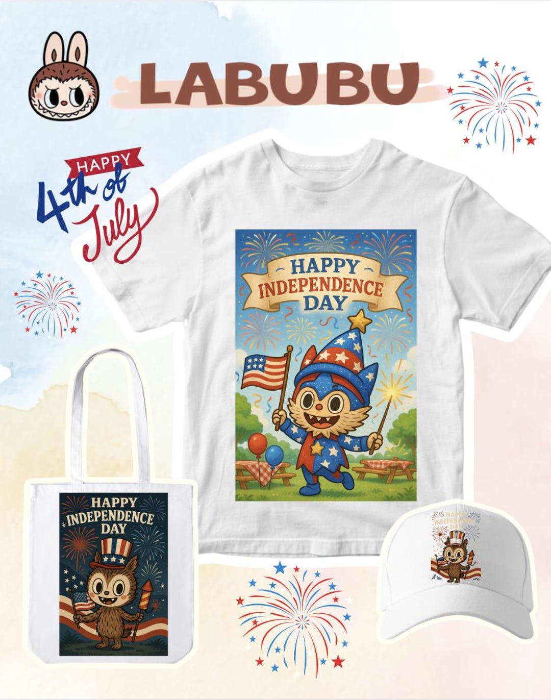 Labubu Independence Day Gift Labubu Design Labubu PNG Prints Labubu SVG ...