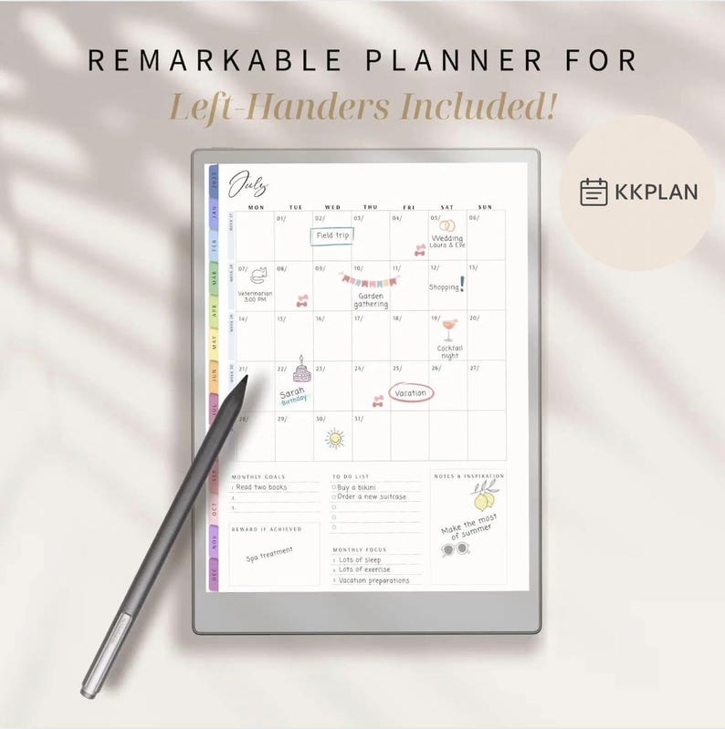 Kindle Scribe Templates Remarkable Planner Remarkable Pro Templates ...