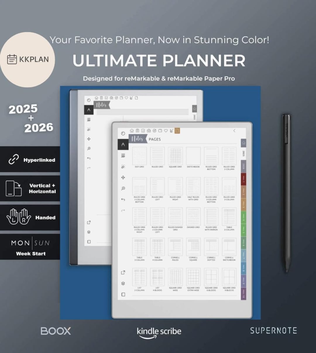 Supernote Templates Kindle Scribe Templates Remarkable Planner ...