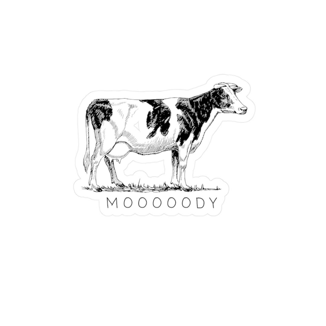 Moo-dy Cow Art Decals, Farmhouse Cow Stickers, Cute Animal Laptop ...