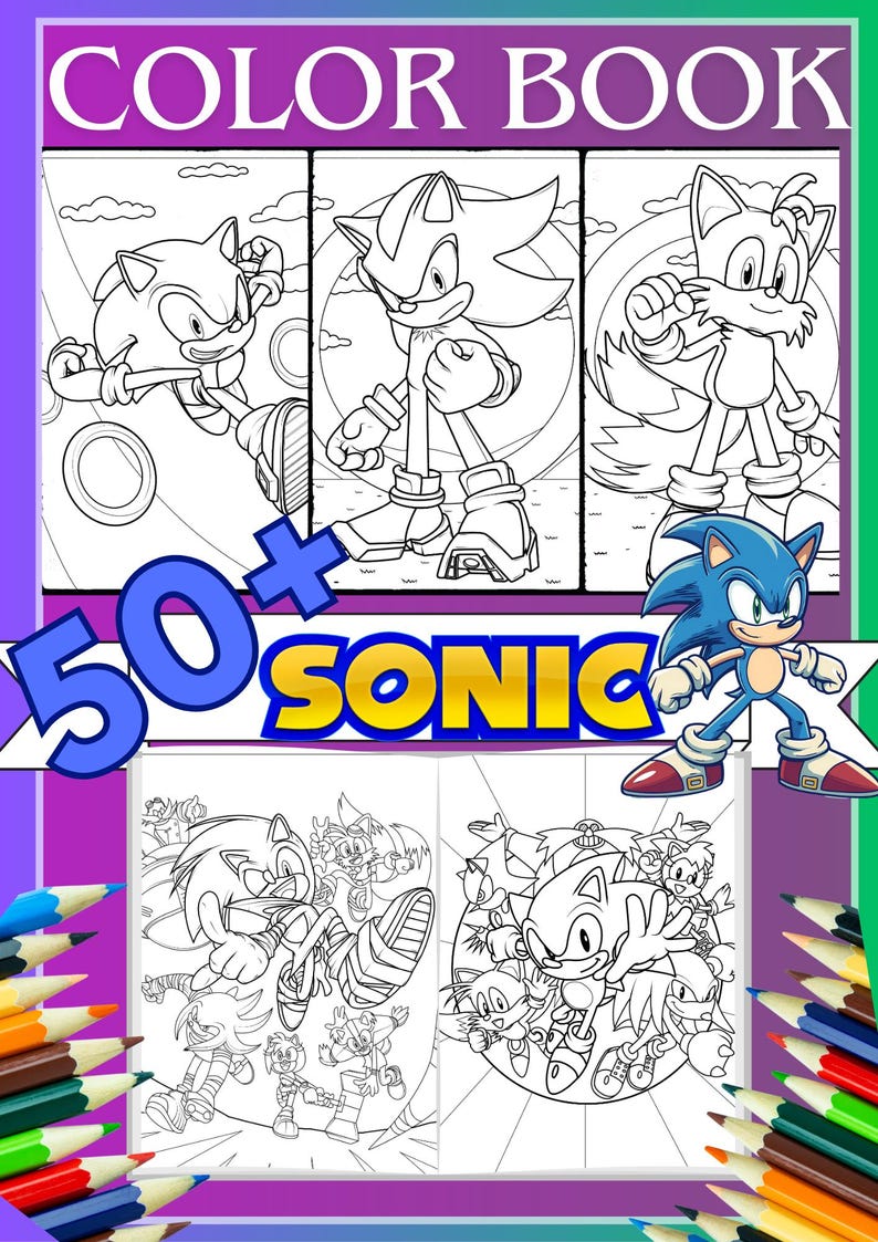 Sonic Coloring Book | Fun Printable Sonic the Hedgehog Coloring Pages ...