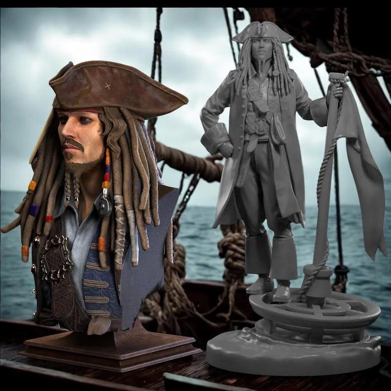Jack Sparrow STL | Pirate Captain 3D Printable Model | Legendary Pirate ...