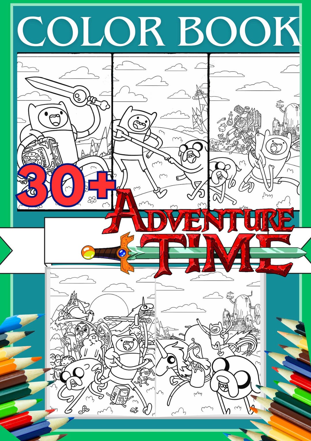 Adventure Time Coloring 30+ Book | Fun & Quirky Cartoon Coloring Pages ...