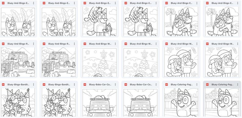 Bluey Coloring Book 80+ Printable Bluey Activity Book for Kids Fun Art ...