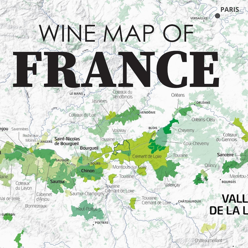 French Wine Regions Map: Vinyl Banner Wall Art - Etsy