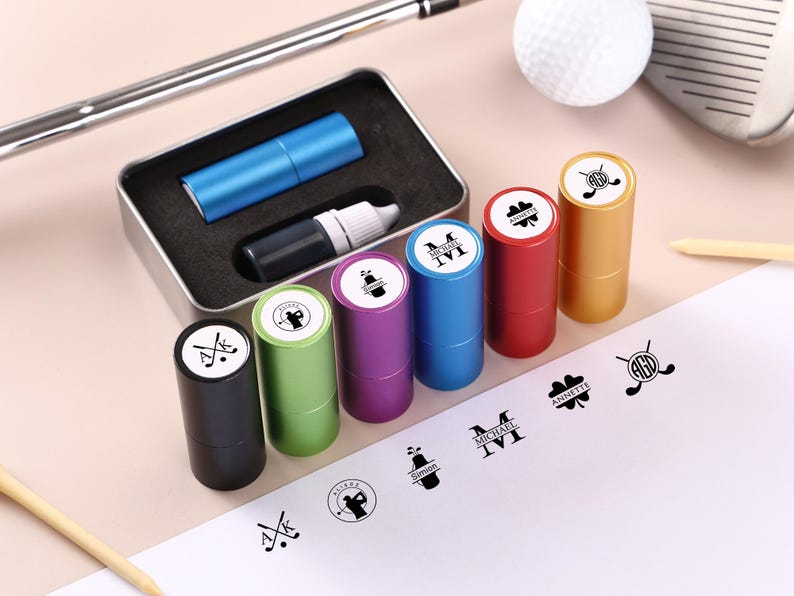 Custom Golf Ball Stamp Box,personalized Golf Stamps,gift for Golfer ...