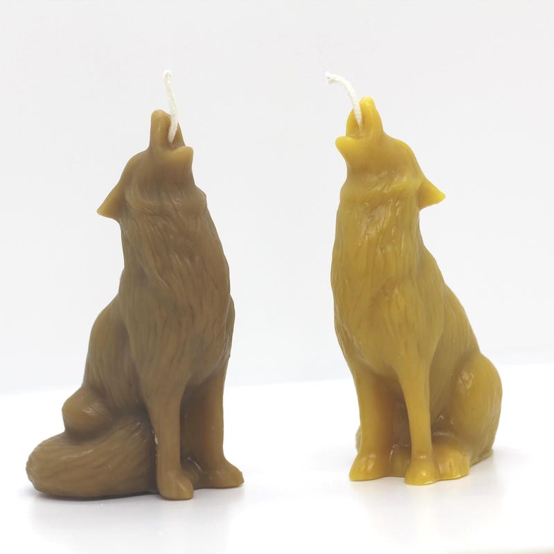 Beeswax Wolf Candles - Etsy