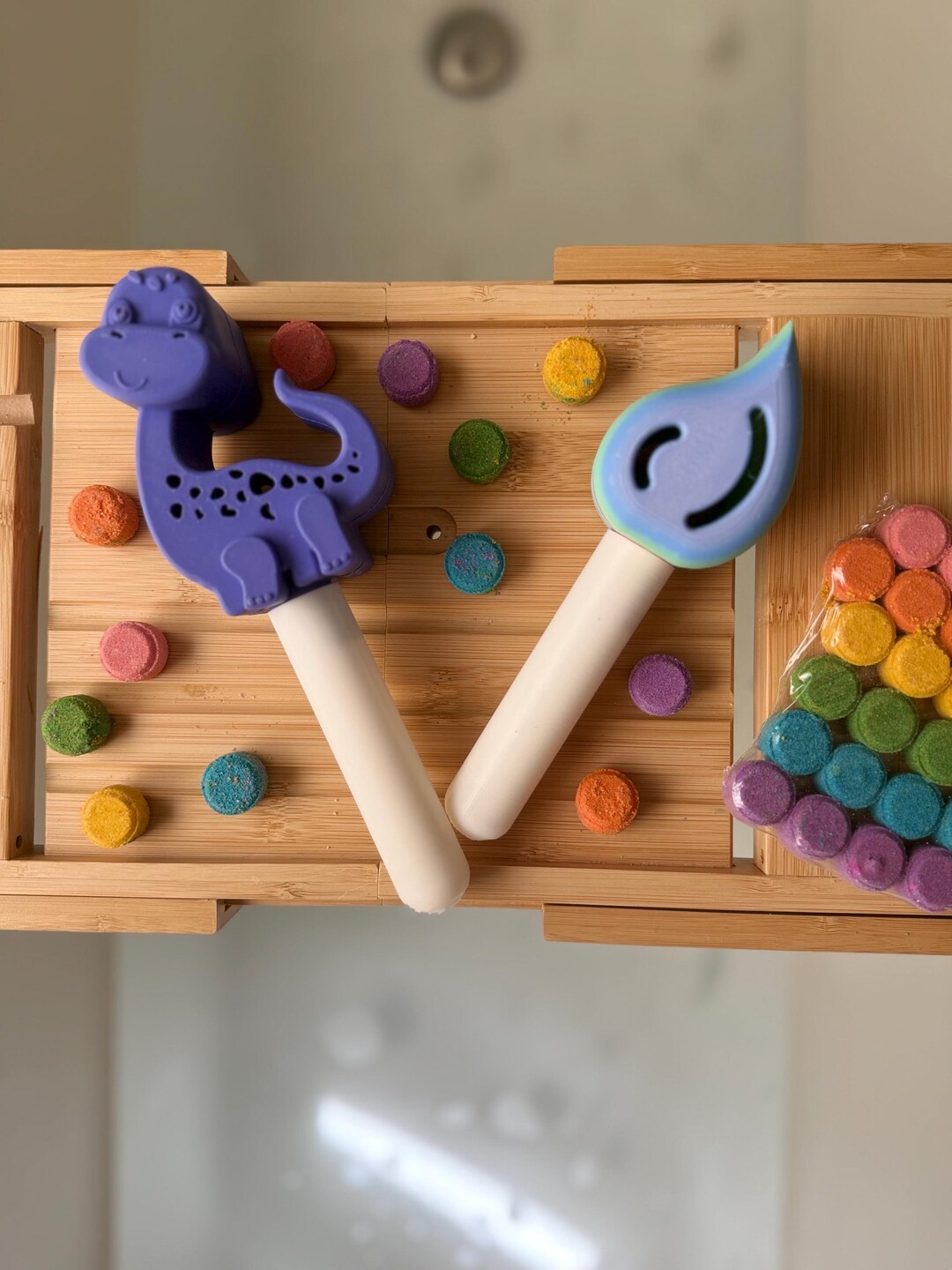 Bubble Bath Wands – 3D Printed Wand for Kids – Add Bath Bomb Mini's for ...