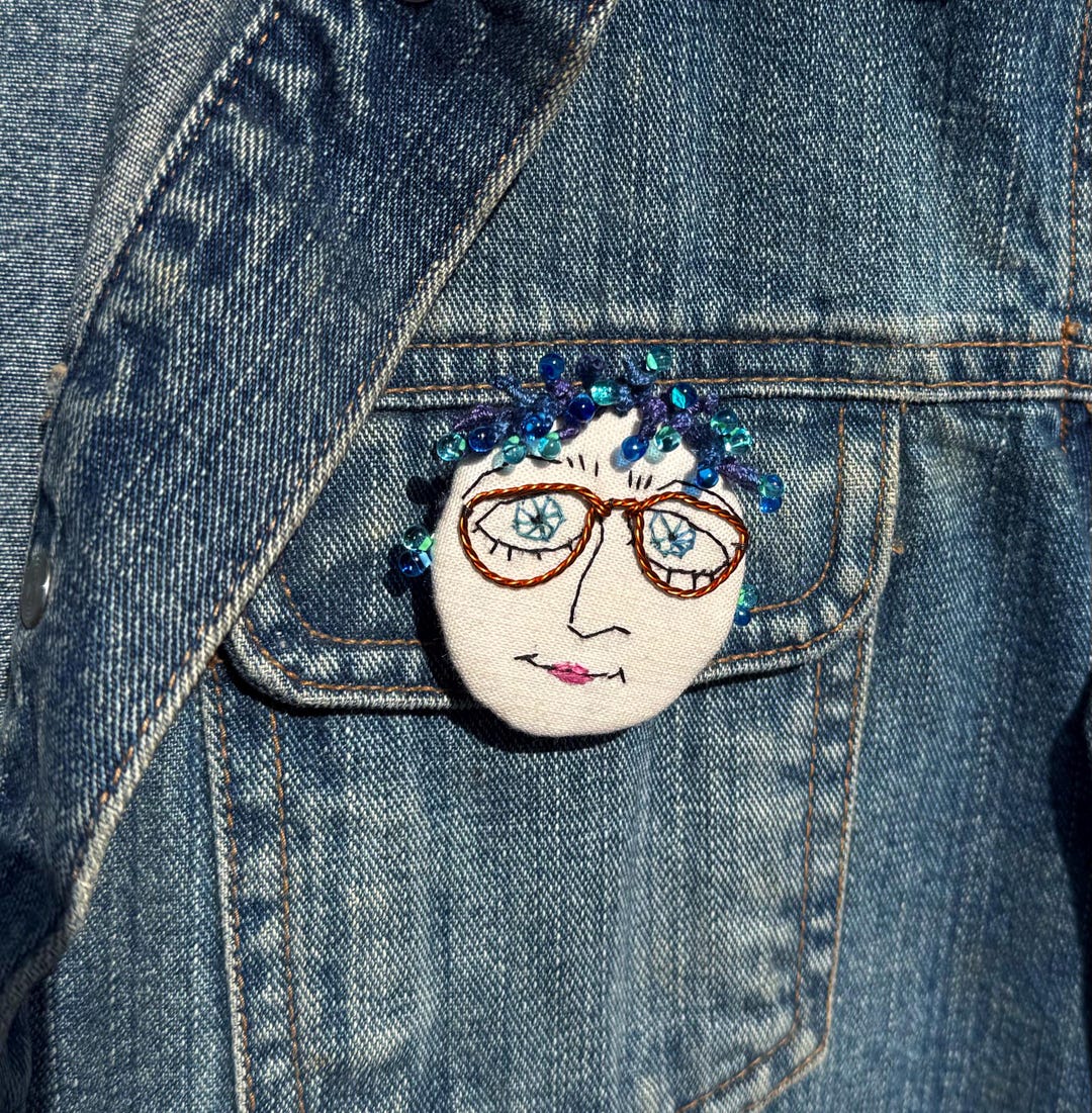 Little Faces Introduces “sofia” Handmade Embroidered Brooch. - Etsy