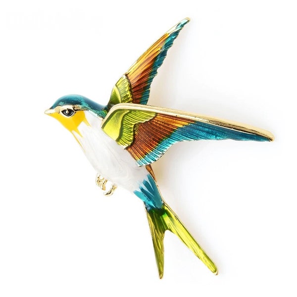 Swallow Brooch - Etsy
