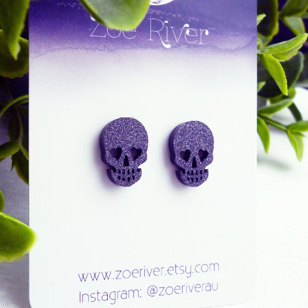 Skull Stud Earrings - Etsy