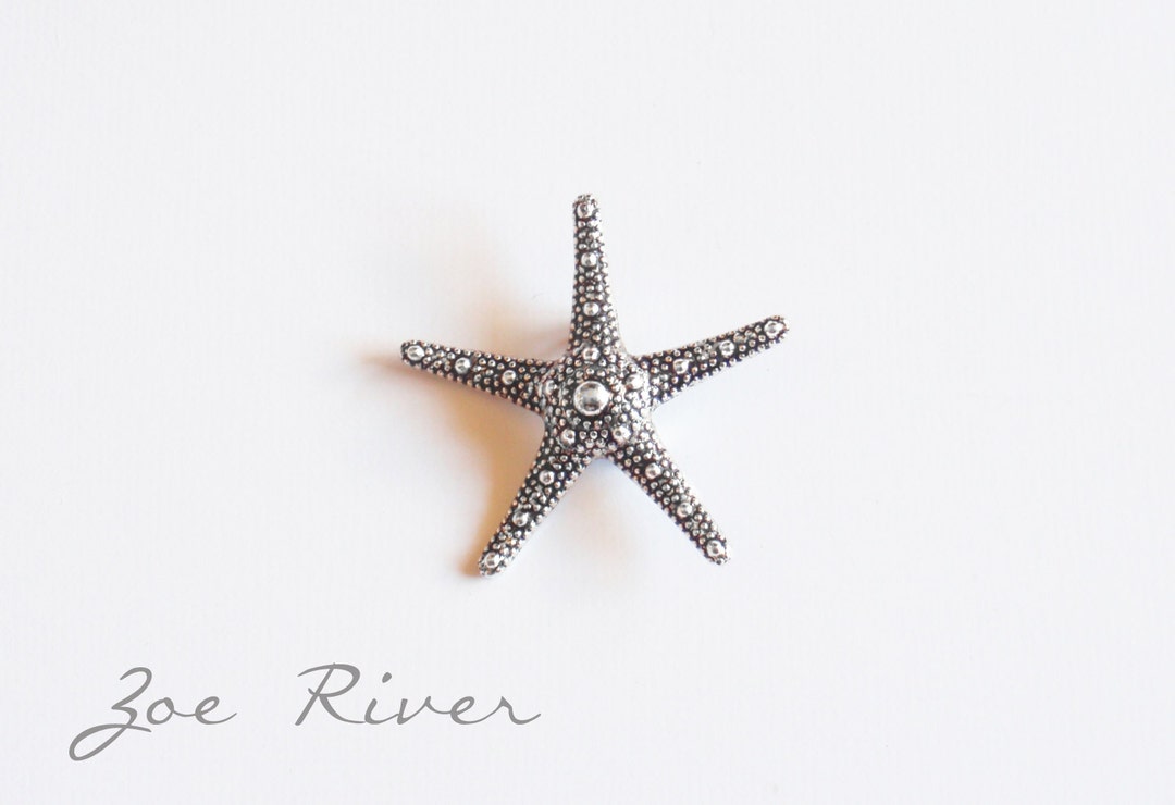 Silver Starfish Brooch Starfish Pin Beach Wedding Mother of - Etsy