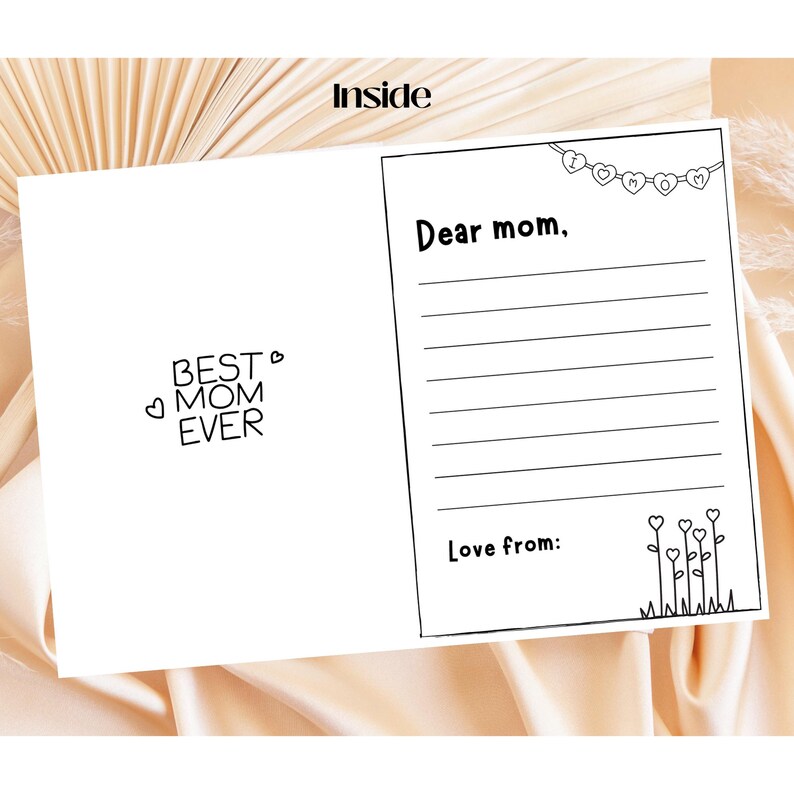 Printable Mother's Day Coloring Card: Kids Gift for Mom (digital ...