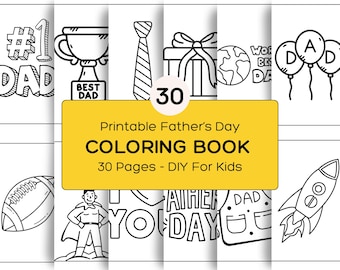 Printable Coloring Happy Father's Day Card Foldable Fathers Day Card ...