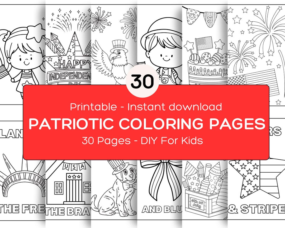 4th of July Coloring Pages: Patriotic USA Designs (digital Download) - Etsy