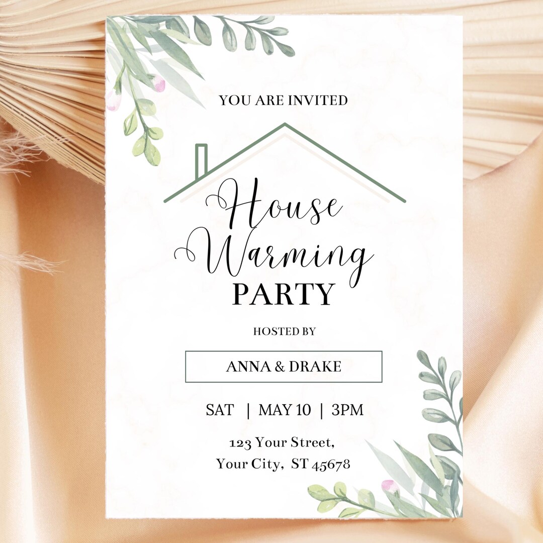 Editable Housewarming Invitation Digital House Warming Party Boho ...