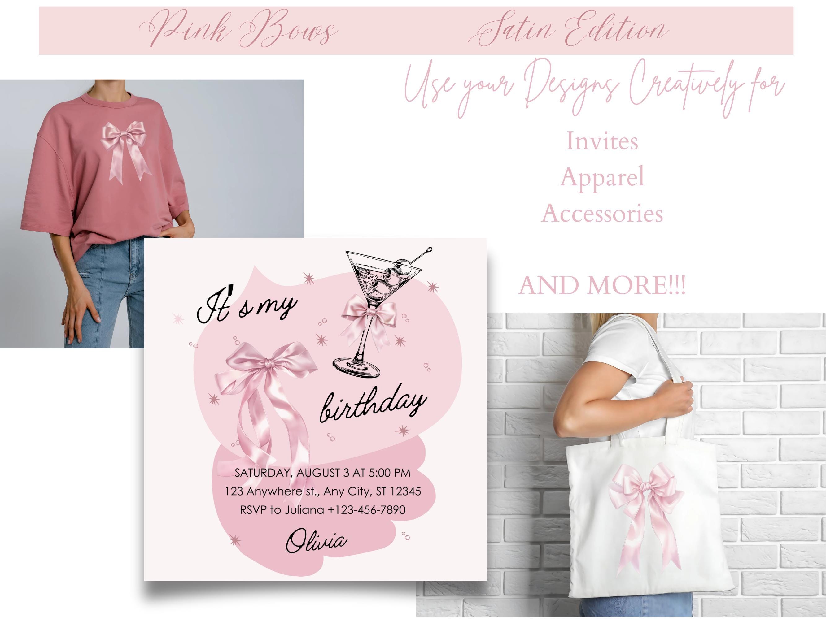 Coquette Pink Bows Decorative Pink Bow Sublimable Coquettful Clipart ...