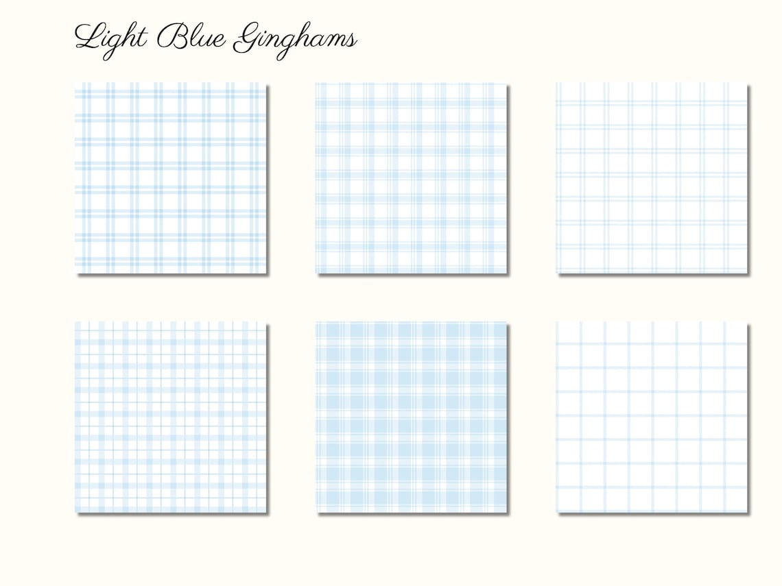 Blue and White Plaid Digital Paper Light Blue Background Junk Journal ...